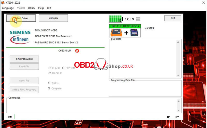 KT200 ECU プログラマー + ベンチ ボックス セルフ テスト: OBD2 Tools On OBD2shop.co.uk