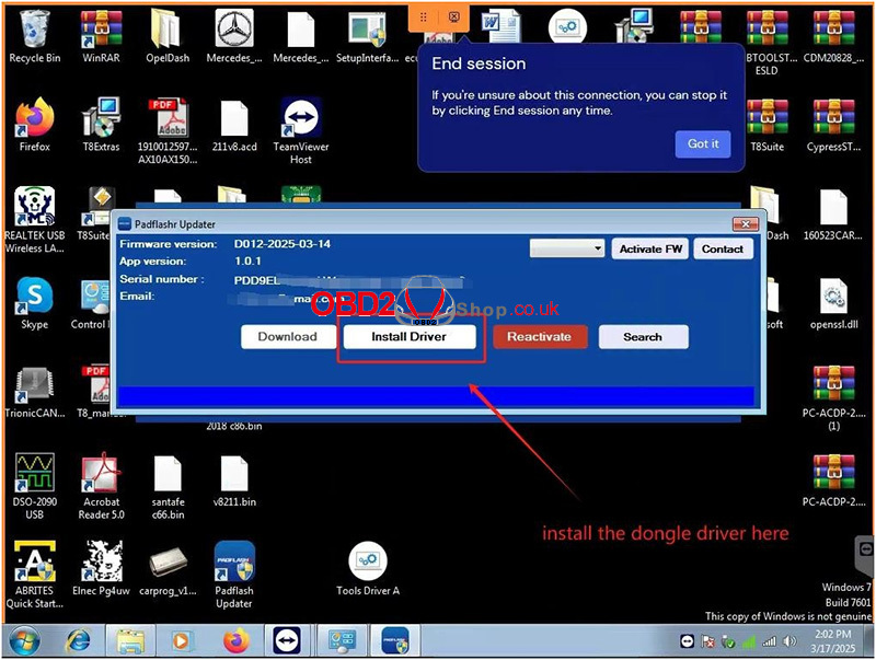 PadFlash ツール ソフトウェア インストール ガイド (Windows システム): OBD2 Tools On OBD2shop.co.uk